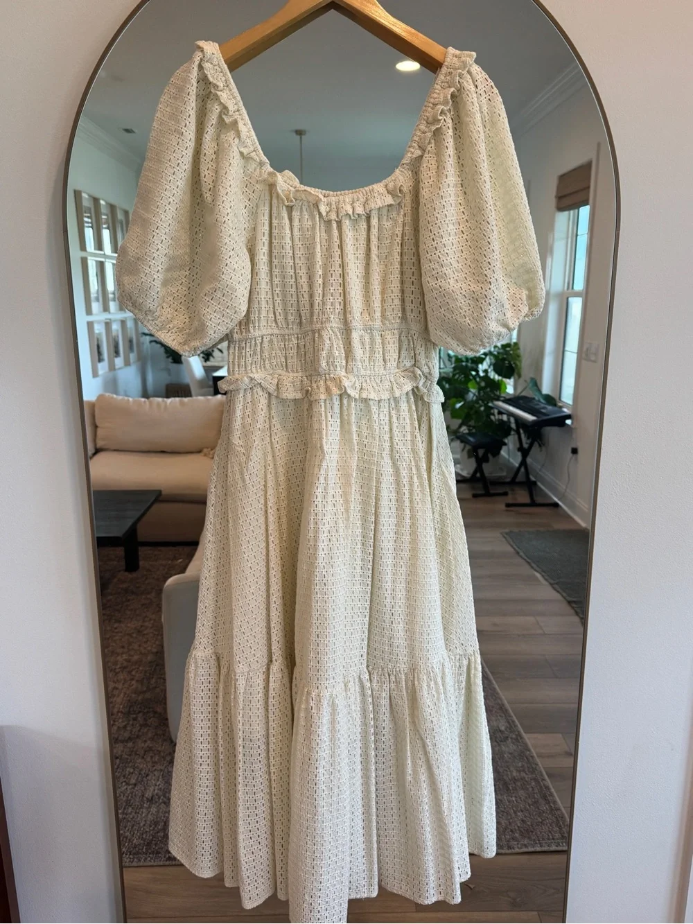 Rylee + Cru | Dresses | Rylee Cru Cream Eyelet Tenley Puffsleeve Maxi ...